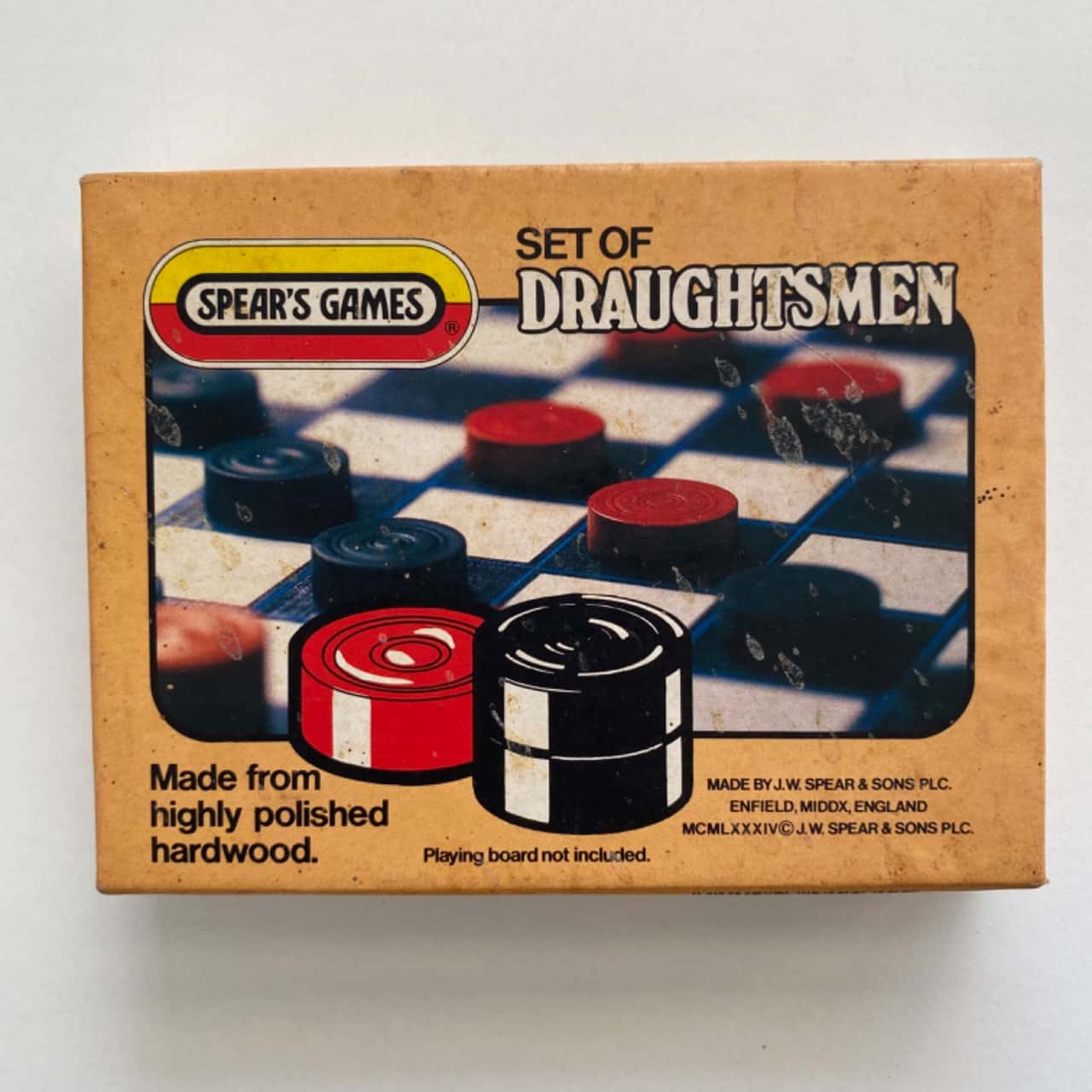 Vintage Spear's Games Set of Wooden Draughtsmen