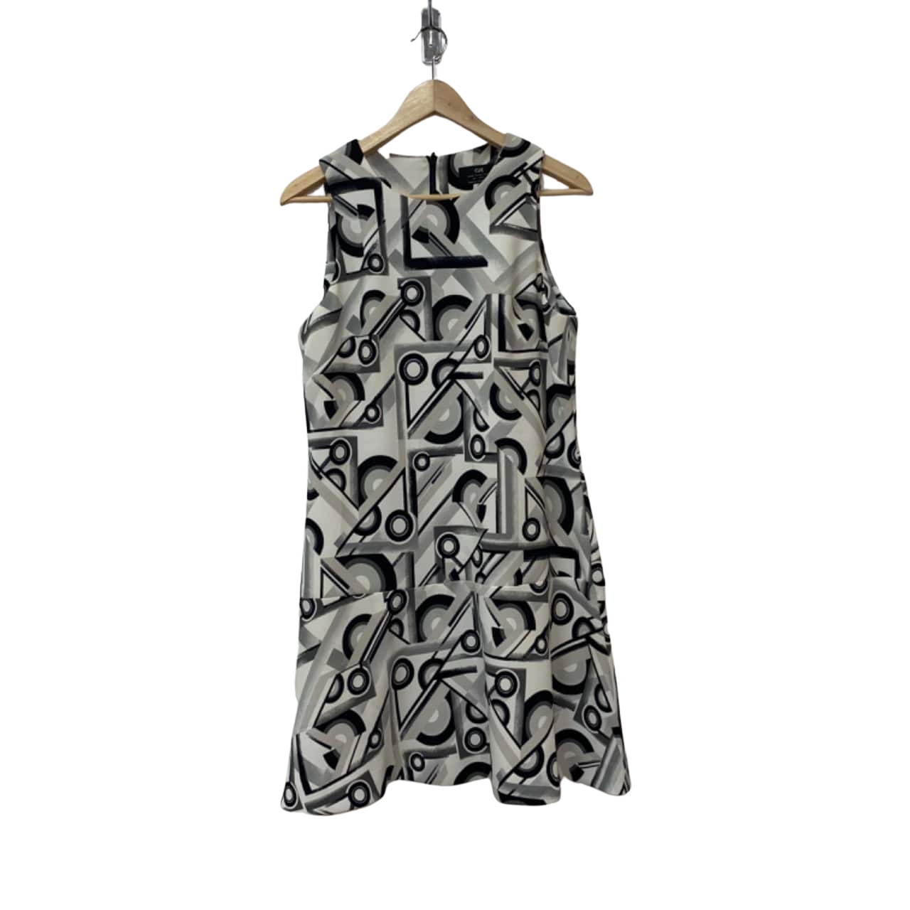 Cue Womens Size 12 Midi Dress Black / Pattern / White (s)