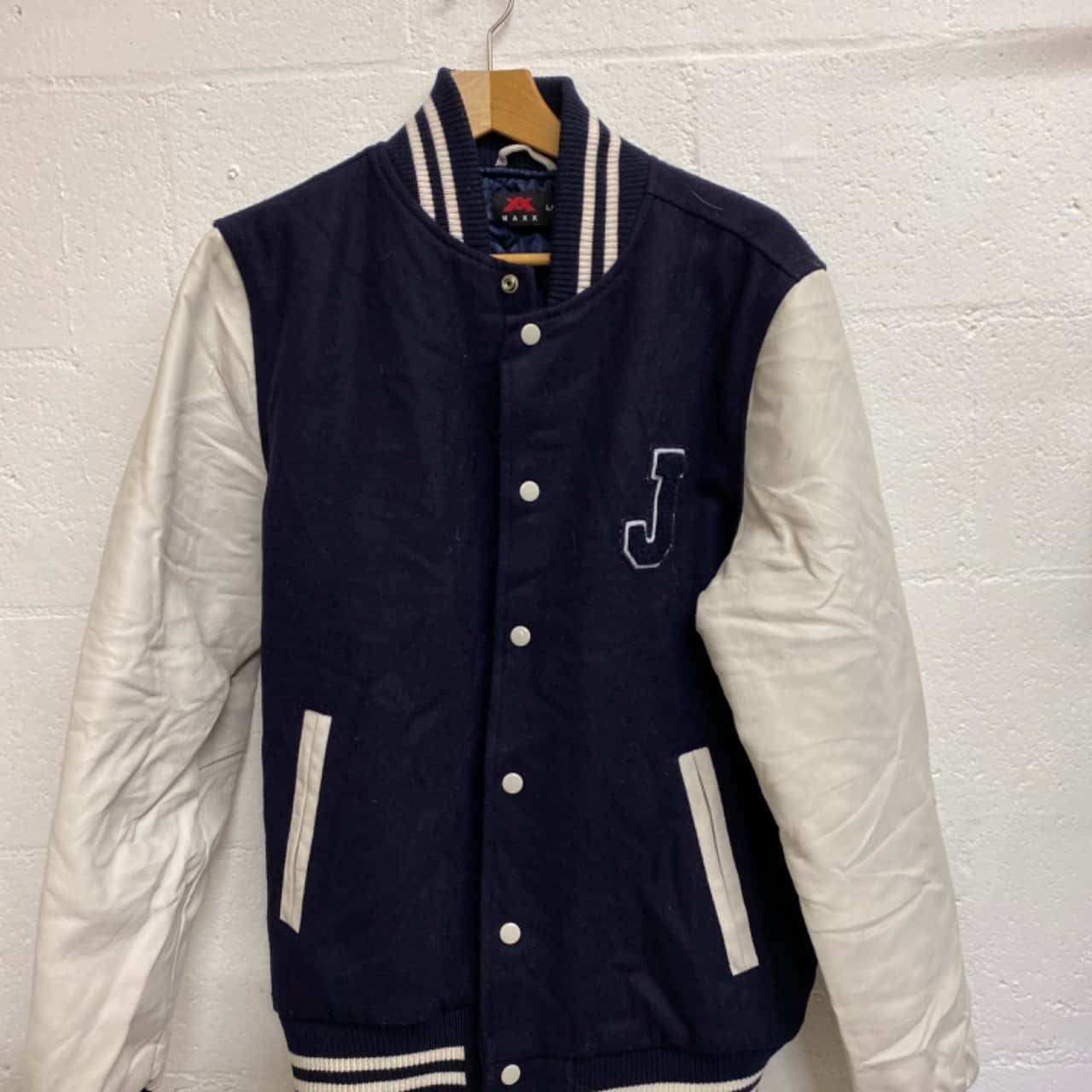 Maxx Mens Size L Bomber Navy Blue (s)