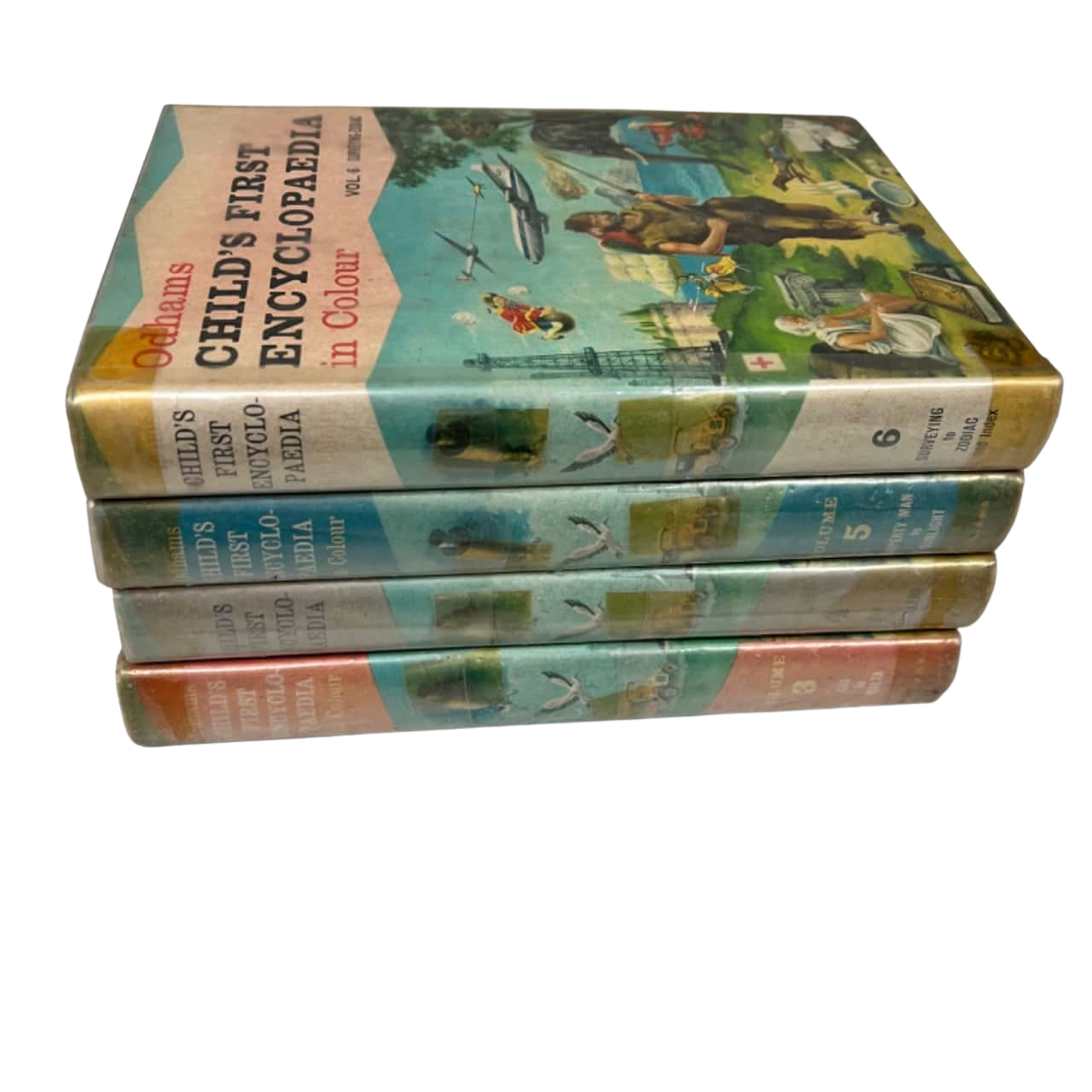 Vintage Odhams Child’s first encyclopedia in colour Vol 3,4,5,6