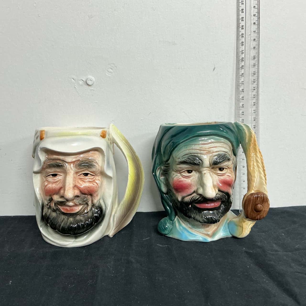 2 x Vintage Toby Character Large Mugs