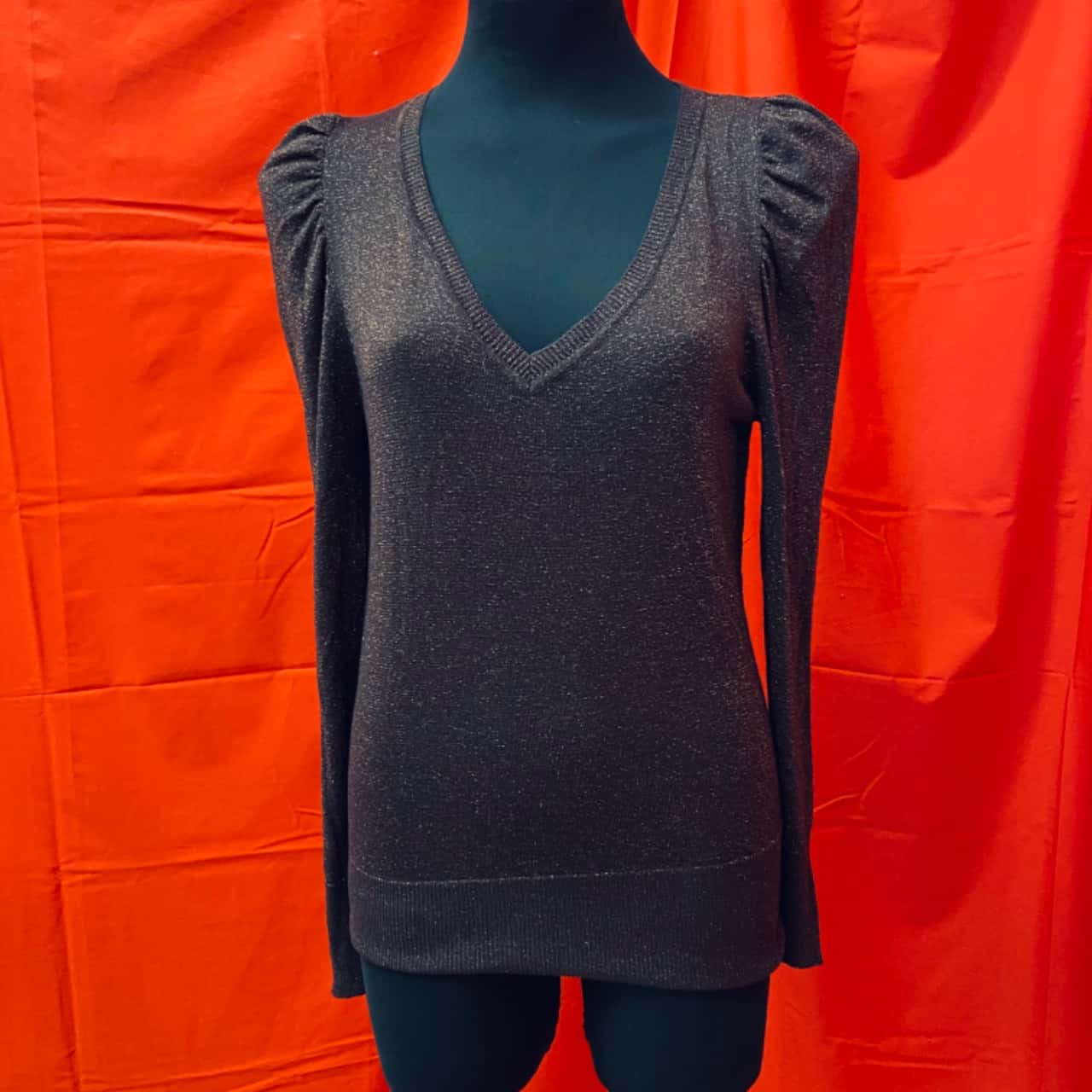 Suzannegrae Womens Size S Bronze - Amber Metallic Jumper