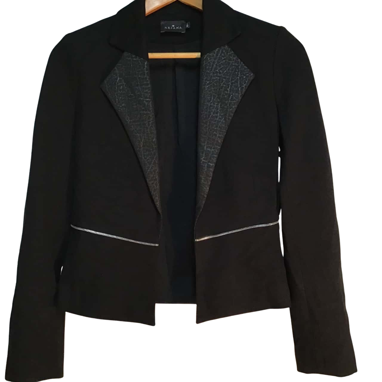 Ariana Womens Size 36 Open Jacket Black (s)