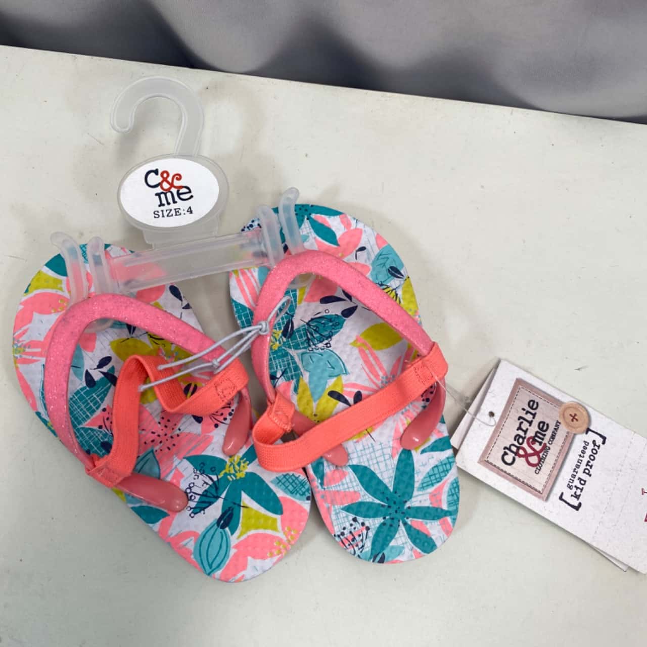 Charlie & Me Floral Thongs Size 4(s)