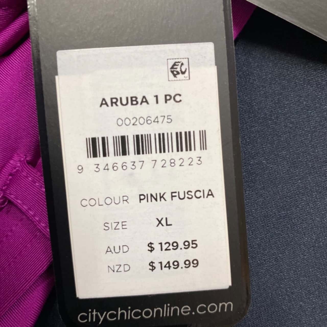 City Chic Womens Pink Fuschia Aruba one piece swimsuit