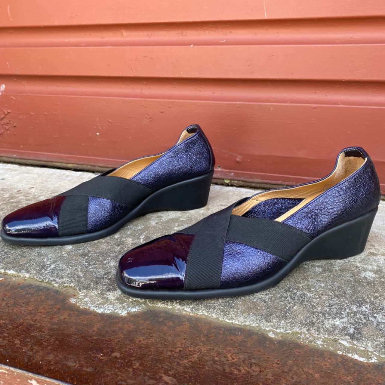 Relax anatomic Womens Size 40 Leather Black / Metallic Blue / Navy Blue ...