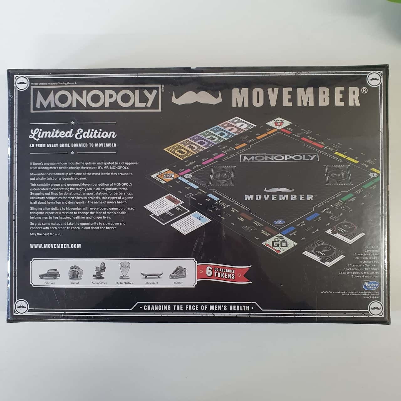 Hasbro Limited Edition Monopoly Movember Board Game - New Sealed(s ...