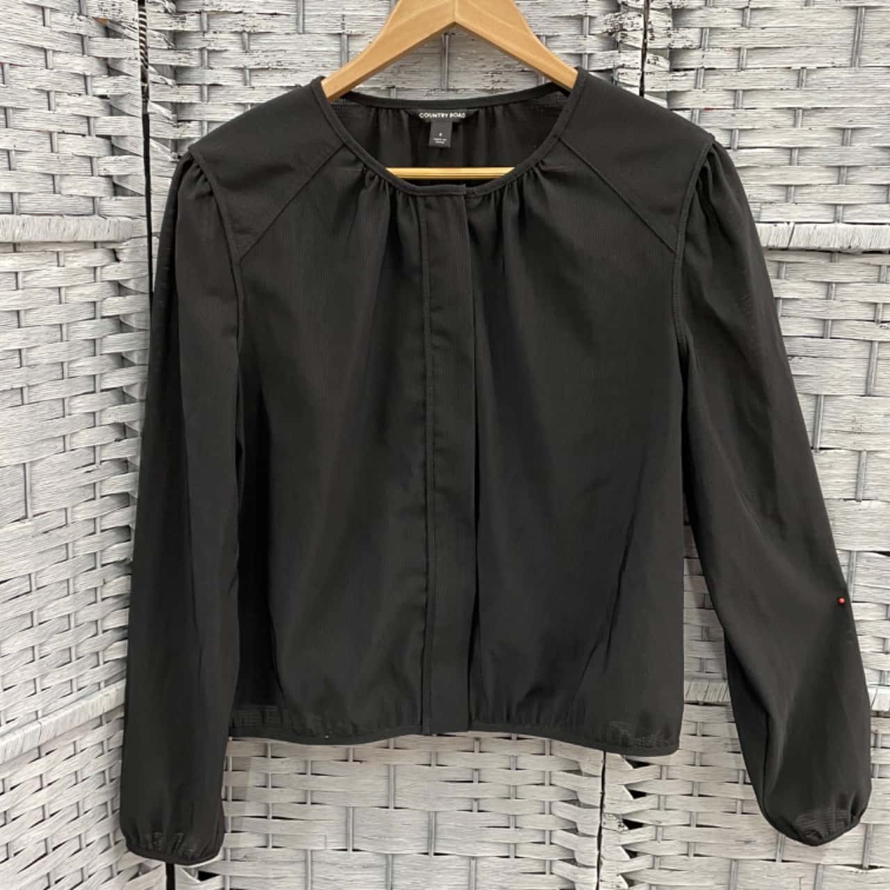 Country Road Womens Size 8 Long Sleeve Black (s)