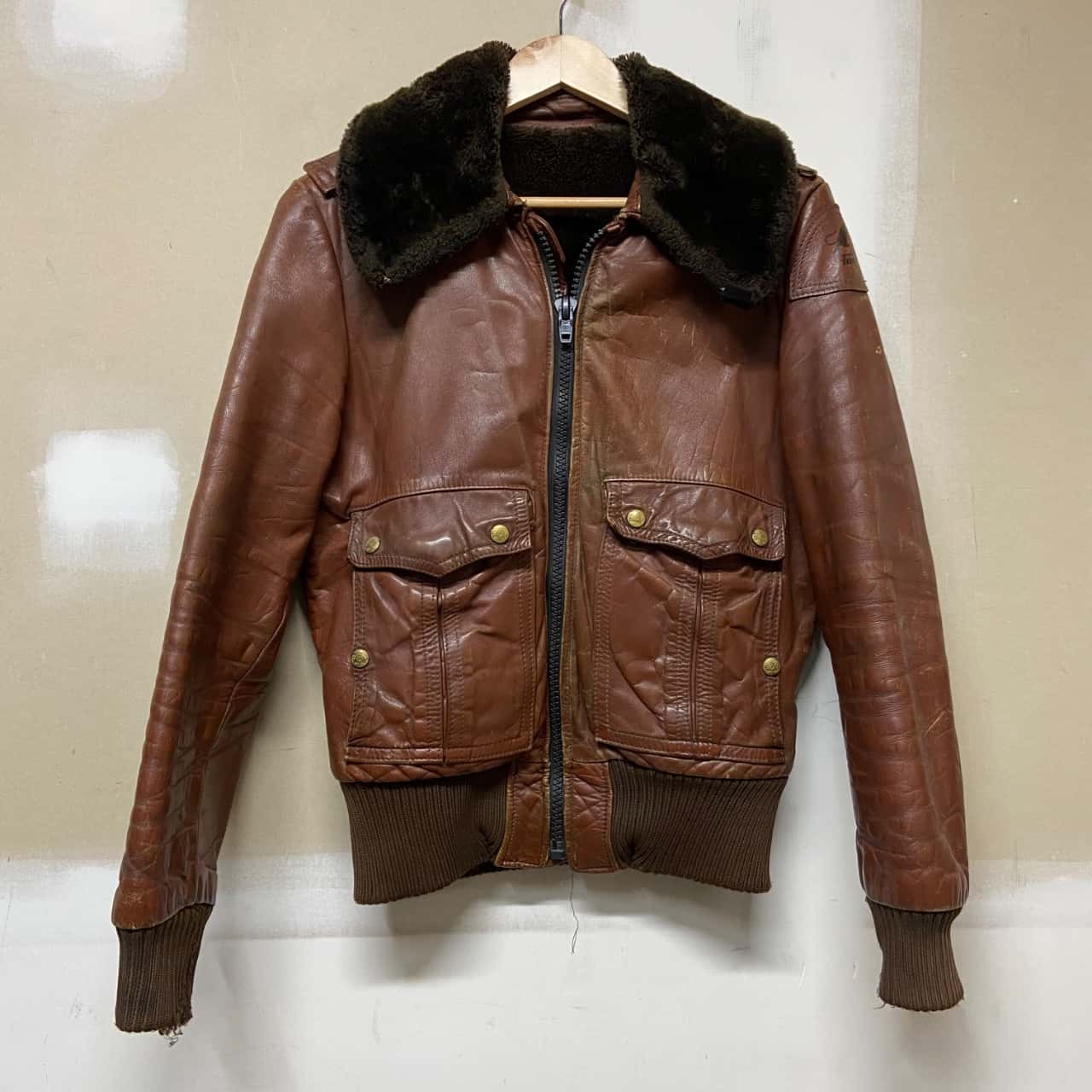 Vintage Furygan Original Leather Motorcycle Bomber Jacket - Size 44(s ...