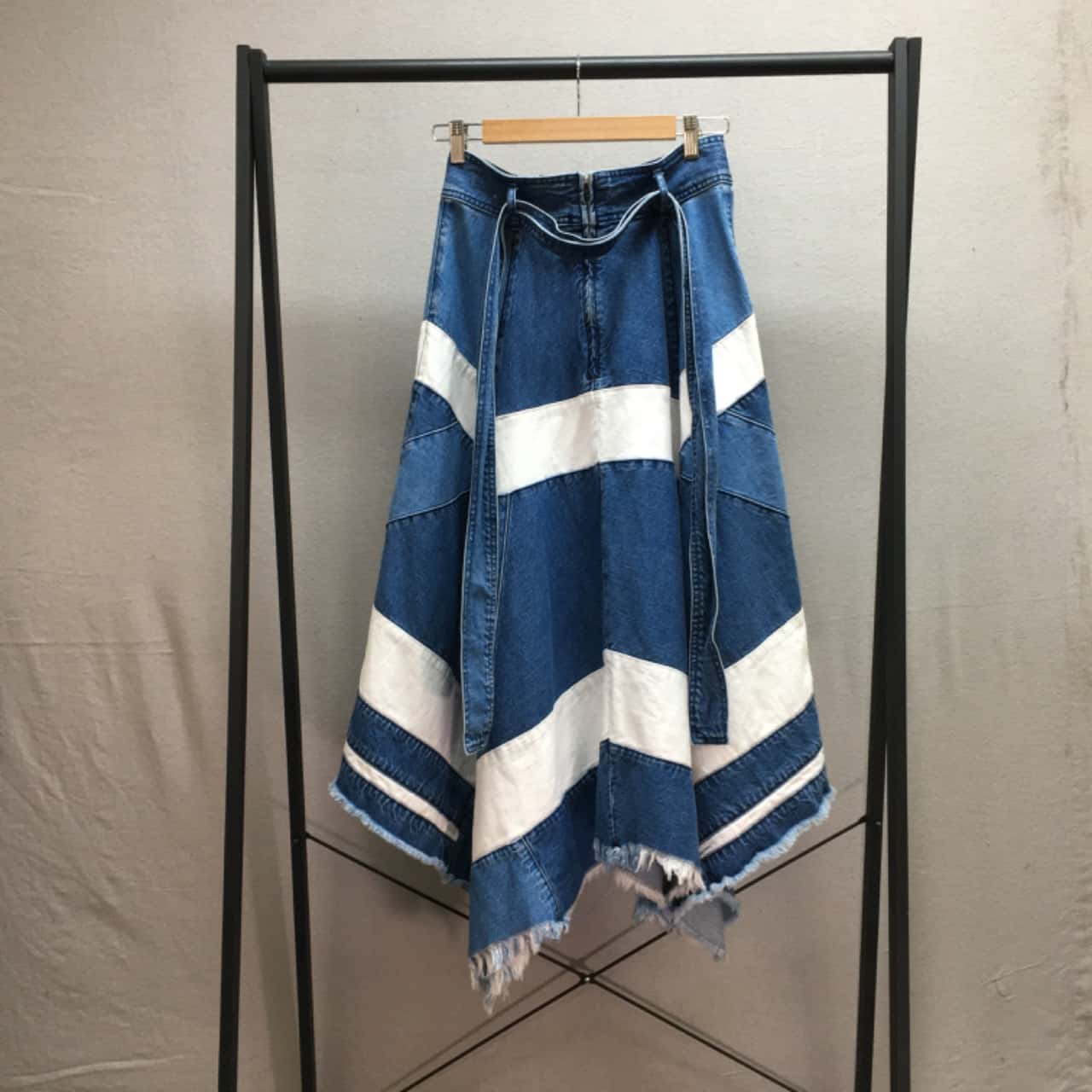 Sass & Bide Womens Size 10 / 38 A-Line Blue Denim Skirt with White ...