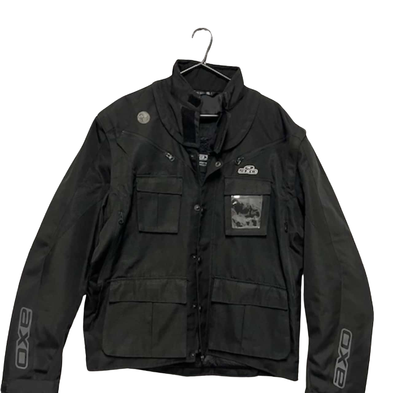 Mens AXO Motorcycle Jacket Size XL Front Zipper Black