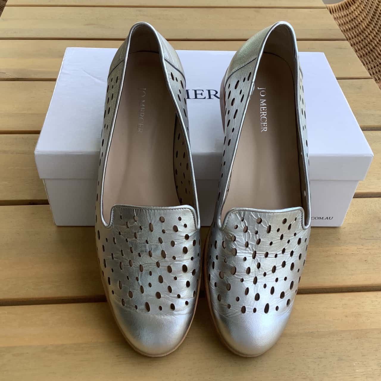 Jo Mercer Drogo Silver Leather Loafer Size 39 (s)