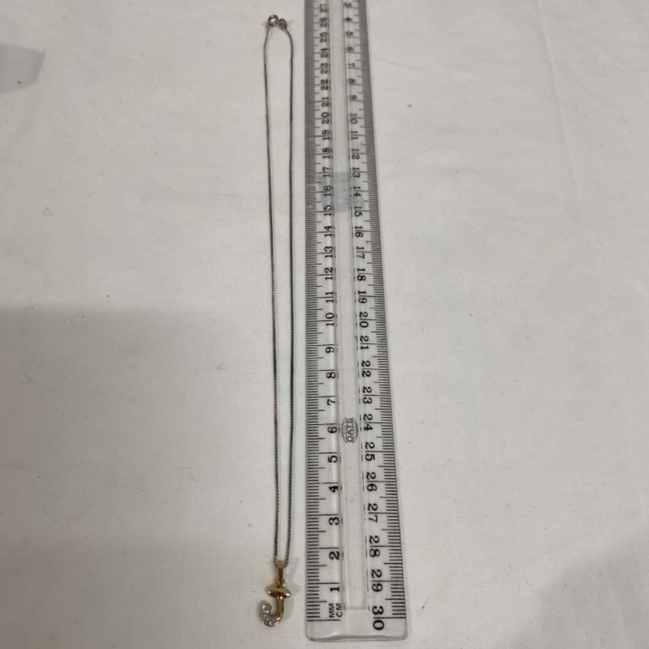 925 Silver necklace with gold J pendant (s)