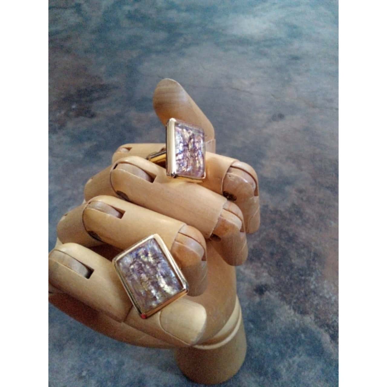 Purple Golden Cufflink Set