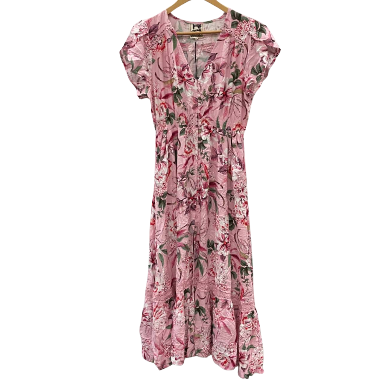 Jaase Carmen Pink Lotus Maxi Dress Size XL(s)