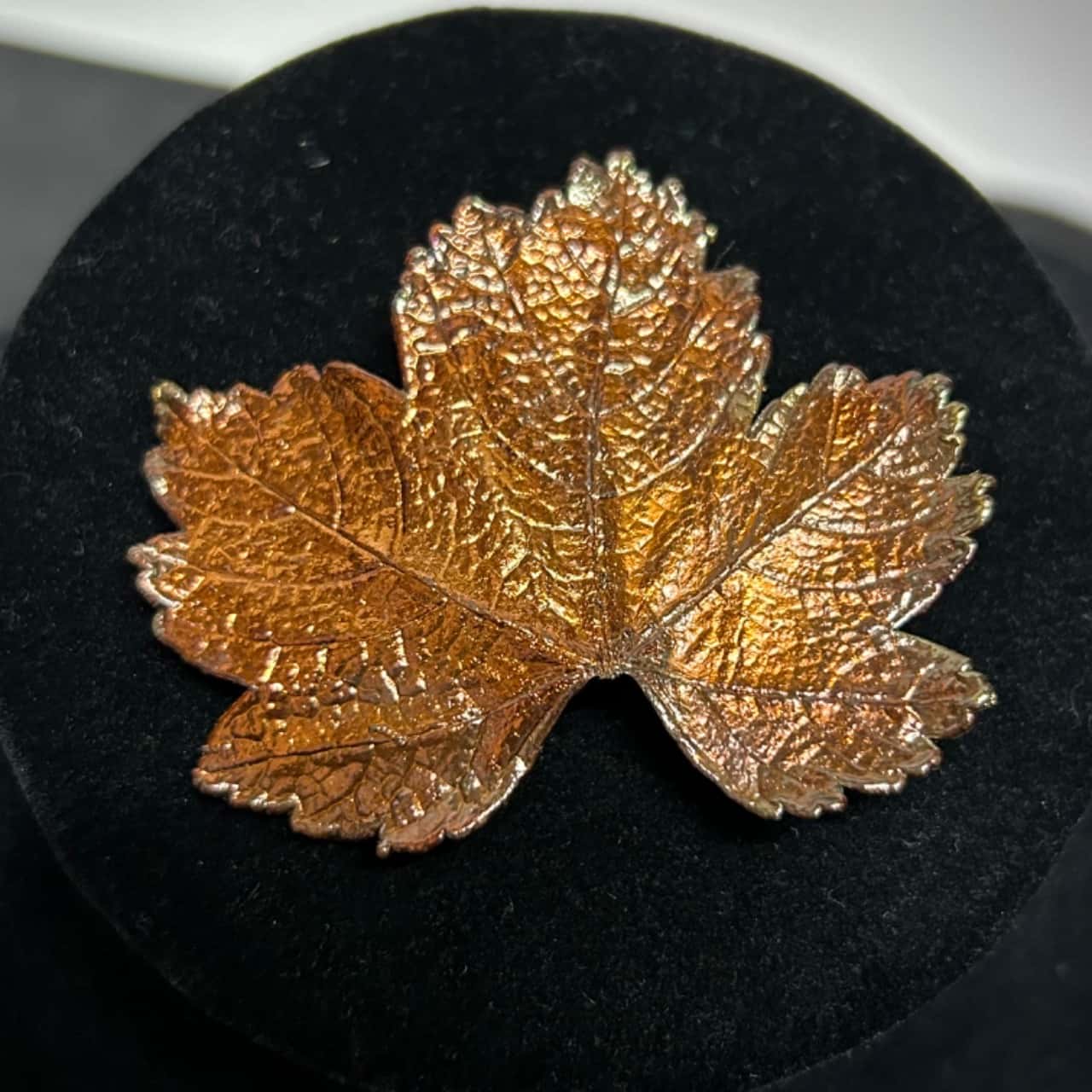 REDUCED Very Unique Hand Made Women's Brooch Autumn Leaf Copper Tones(s)