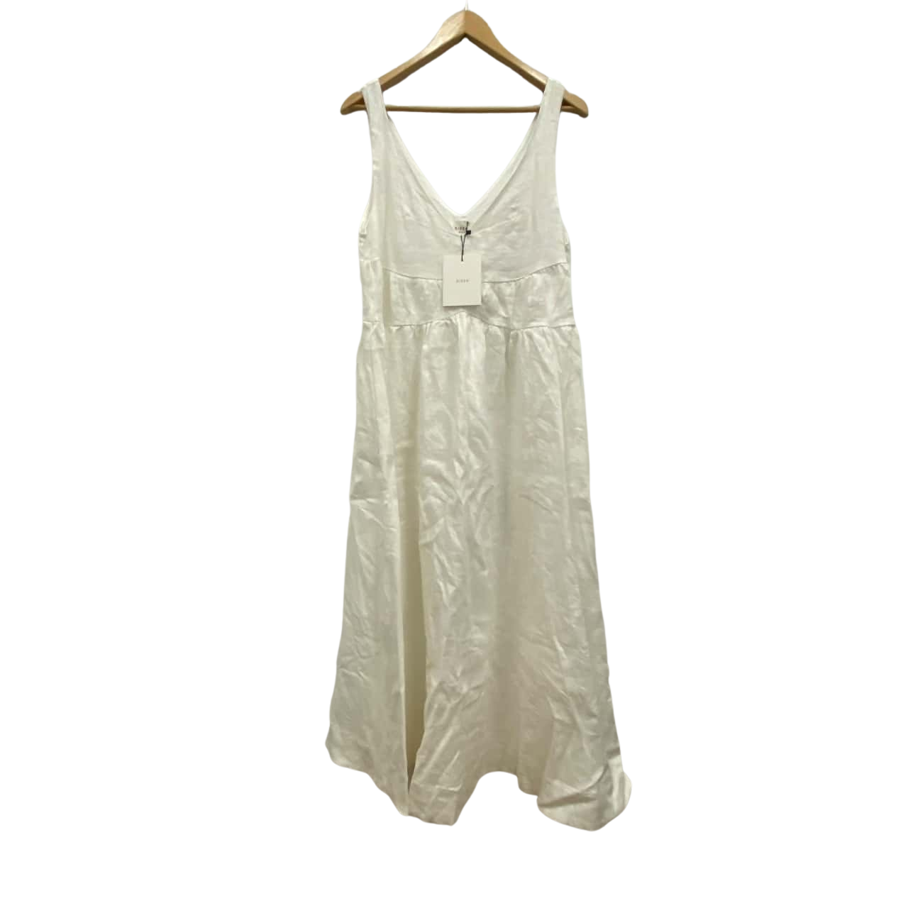 Dissh Women's 100% Linen A Line Dress With Pockets Size 10 Off White ...