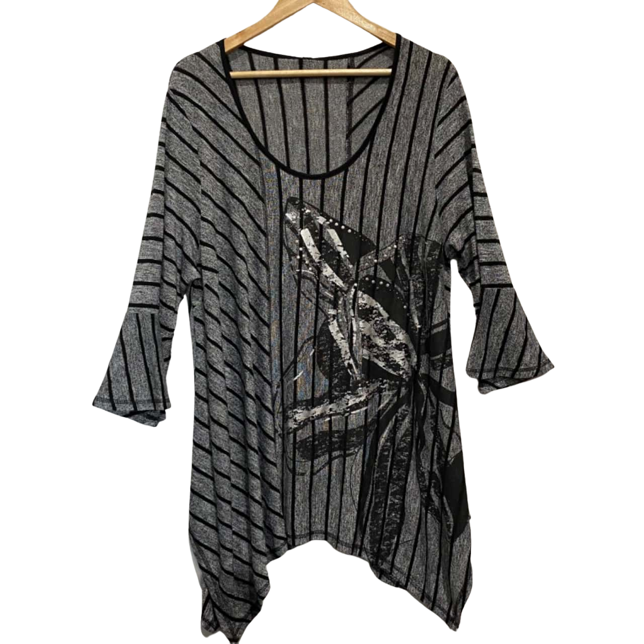 Womens TS TAKING SHAPE "Line Up" Embellished Grey Top Brand New(s)