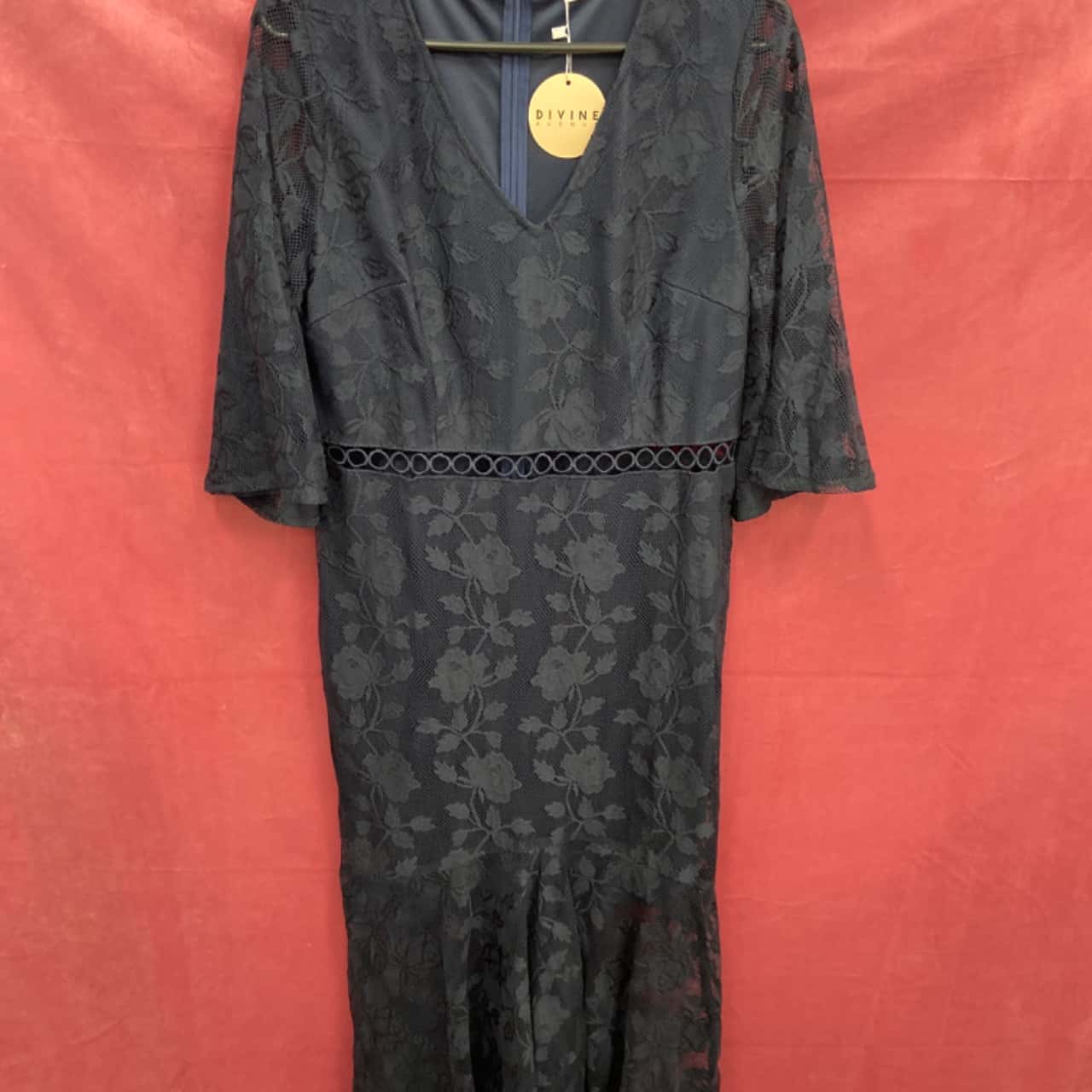 Divine Avenue Womens Size 14 Maxi Dress Navy Blue (s)