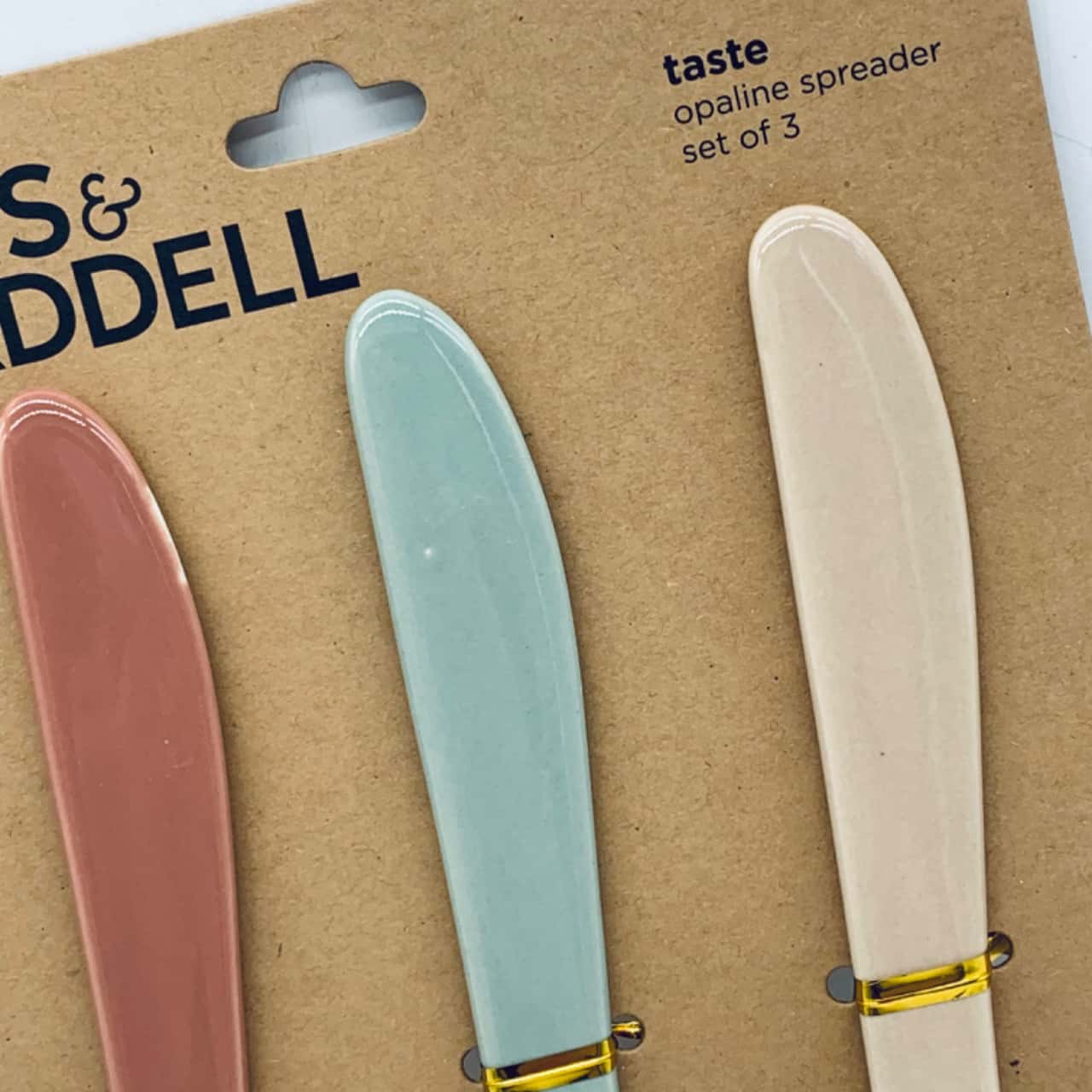 Davis and Waddell. Stoneware spreaders. Set of 3 opaline spreaders. One ...