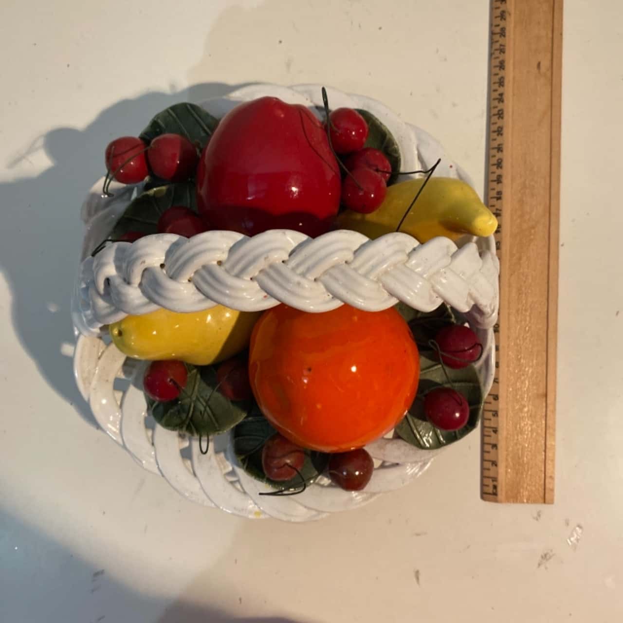 Vintage Ceramic fruit basket centerpiece