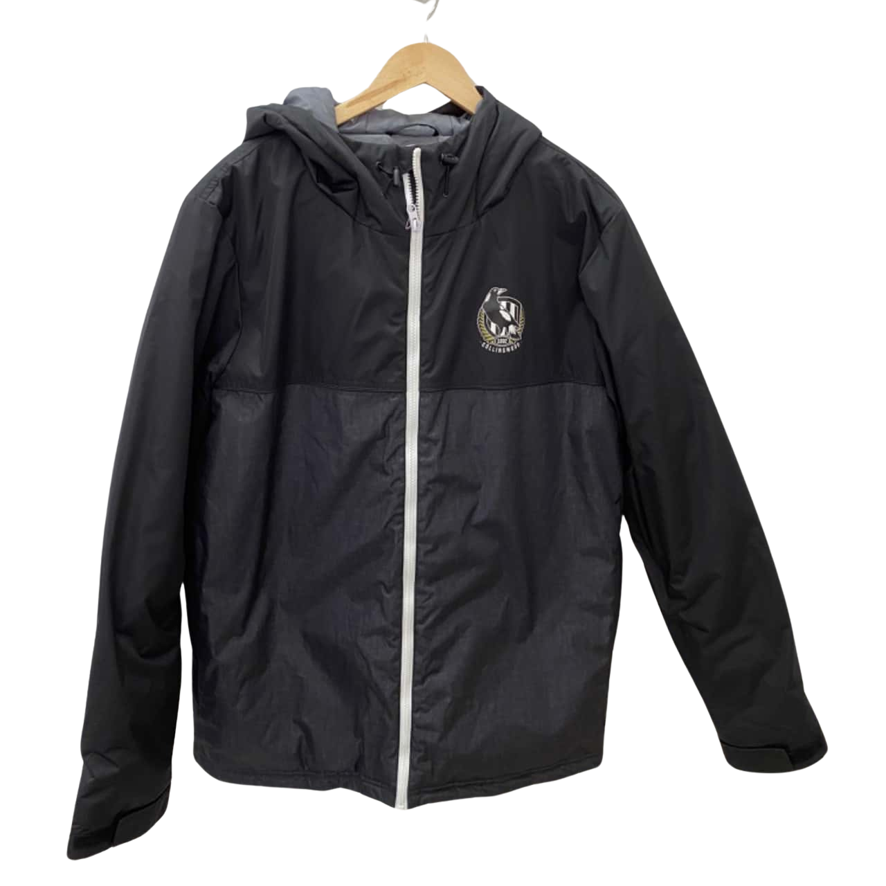 AFL Mens collingwood Size XL Hood Jacket Black / White (s)