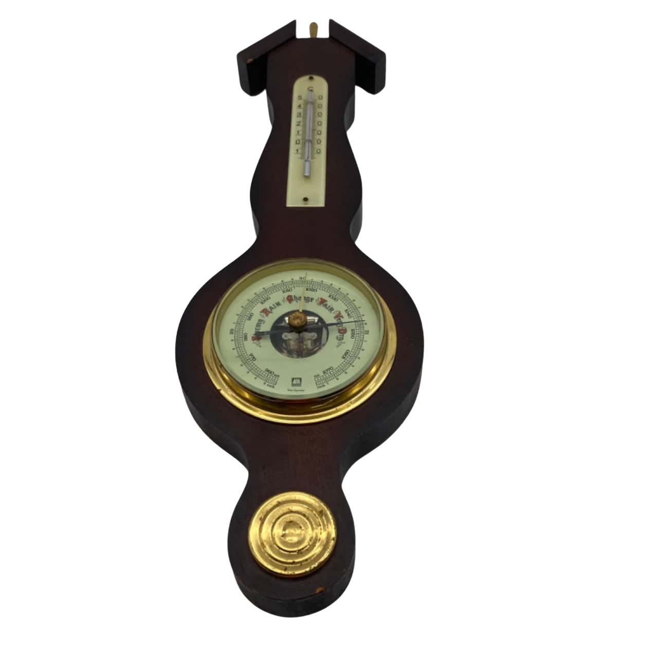 Vintage ‘Huger’ 40cm Barometer in Solid Wood Frame(s)