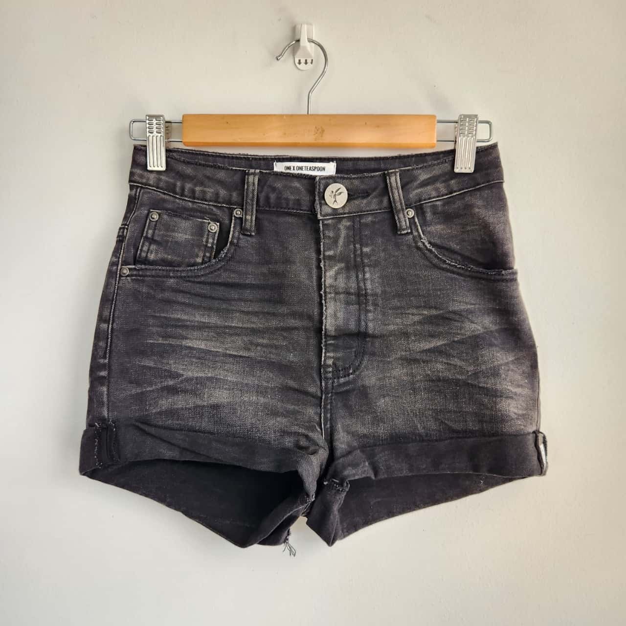 One X Oneteaspoon Denim Shorts Black Size 26 (s)