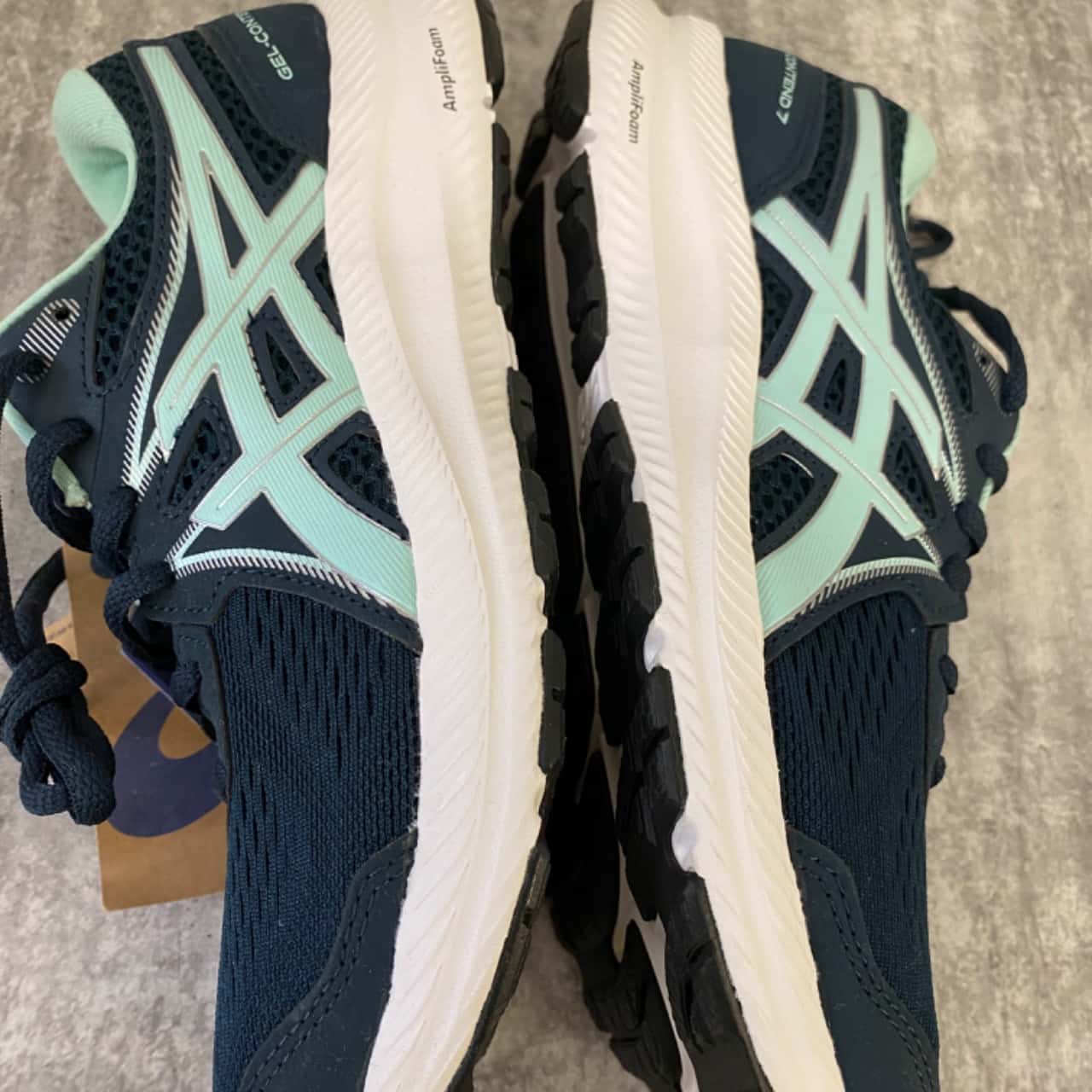 Asics Womens Size 38 Navy Blue/Fresh Ice Ortholite Sneakers(s)