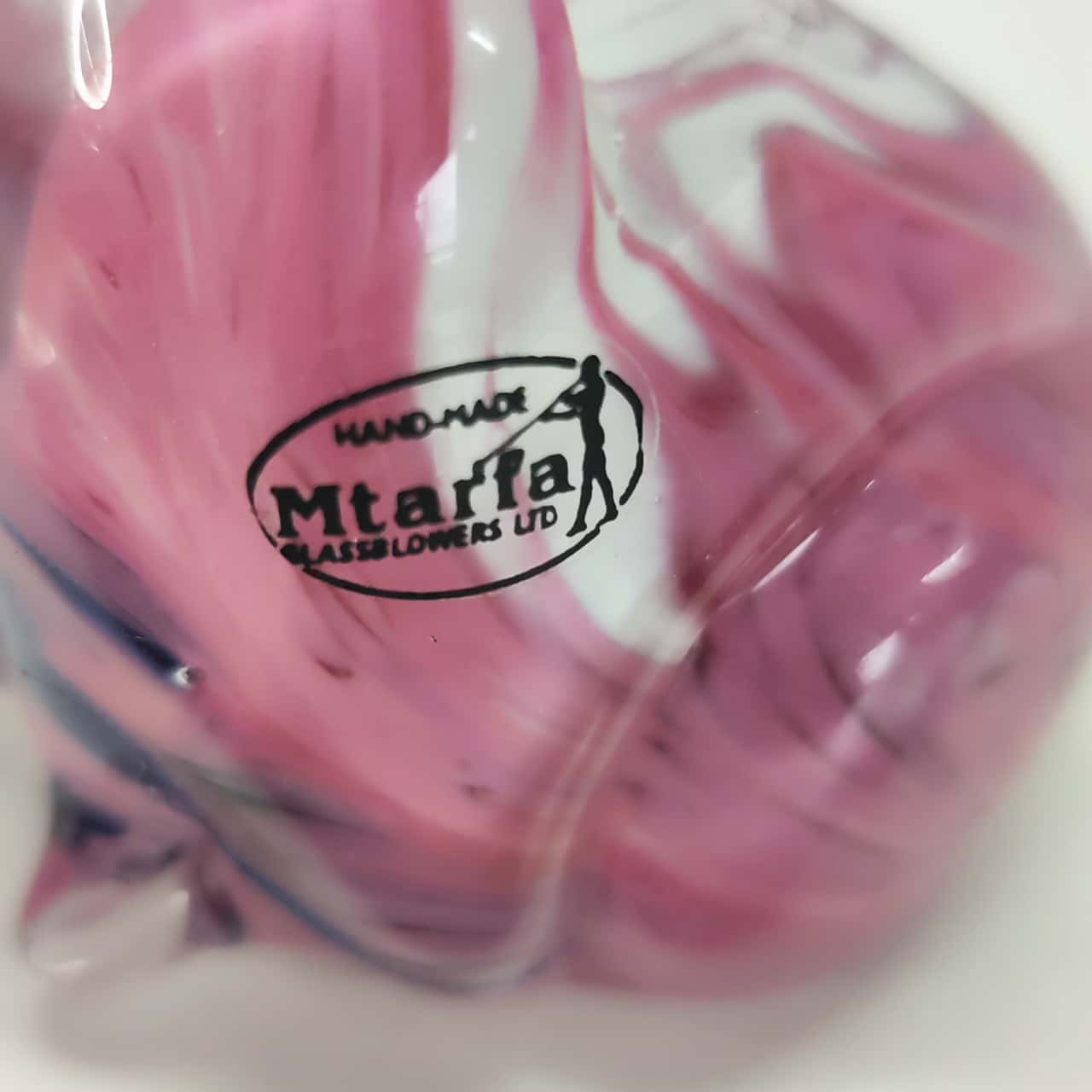 Mtarfa Glassblowers Pink Blue Bunny Ornament (s)