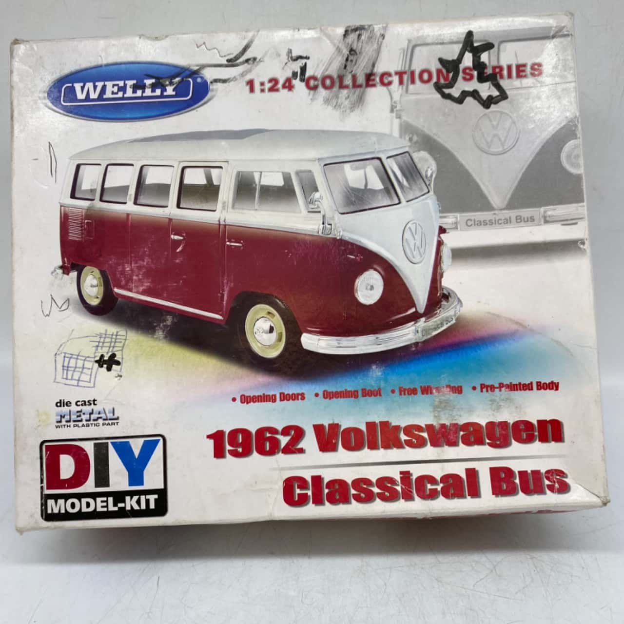Welly Die Cast 1962 Volkwagen Classical Bus/ Combi Van Kit 1:24 scale(s)