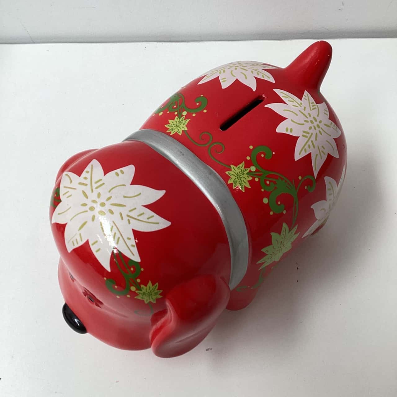 Ceramic Dog Money Box Red Pattern
