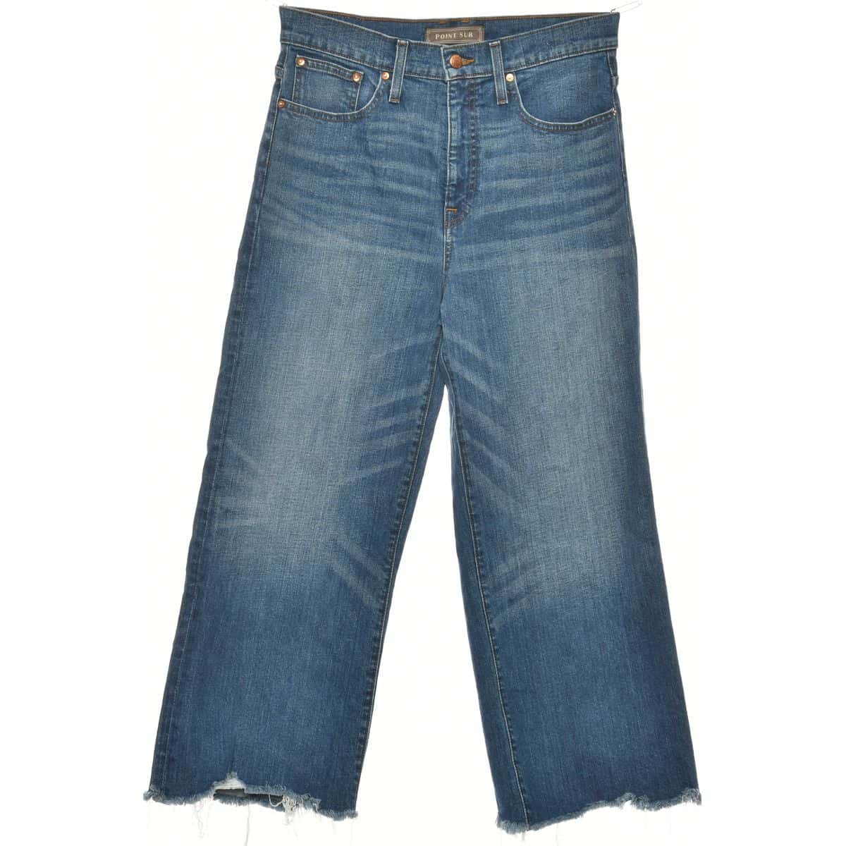 Point Sur Women's Size 29" Wide Leg Crop Jeans Blue (s)