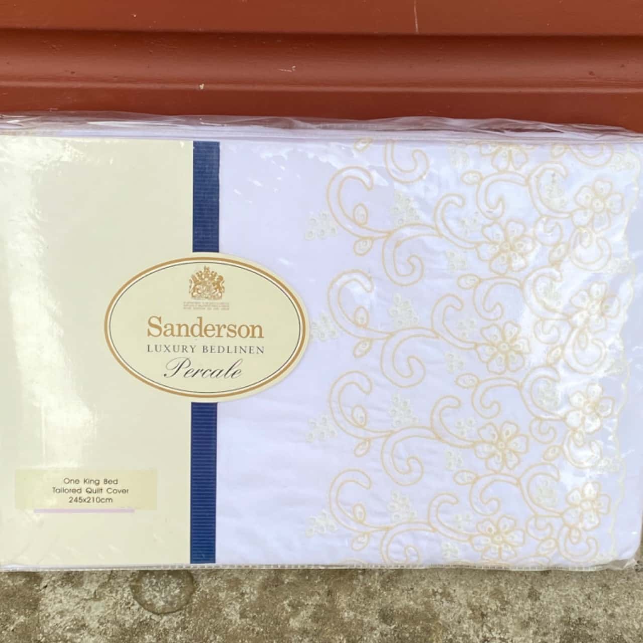 Sanderson Bella White Cotton King Tailored Quilt Cover (s)