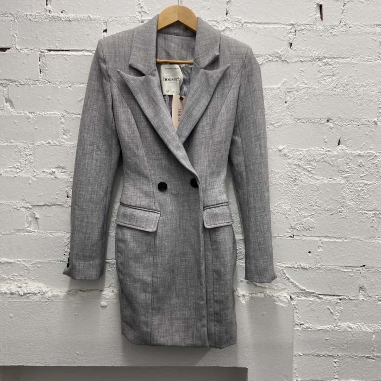 House of CB Womens Size XS Button Up Grey (s)