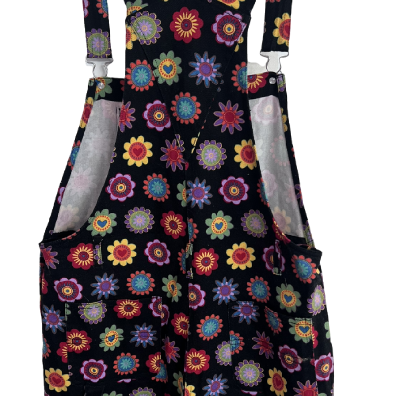 Dangerfield Womens Size 12 Overalls Great Flower Design (s)