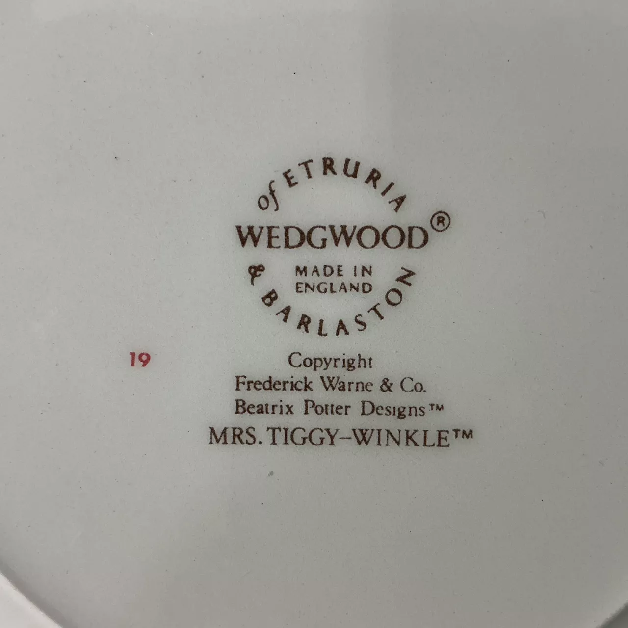 Wedgwood Frederick Warne & Co "Mrs Tiggy-Winkle" Side Plate - Used Very ...