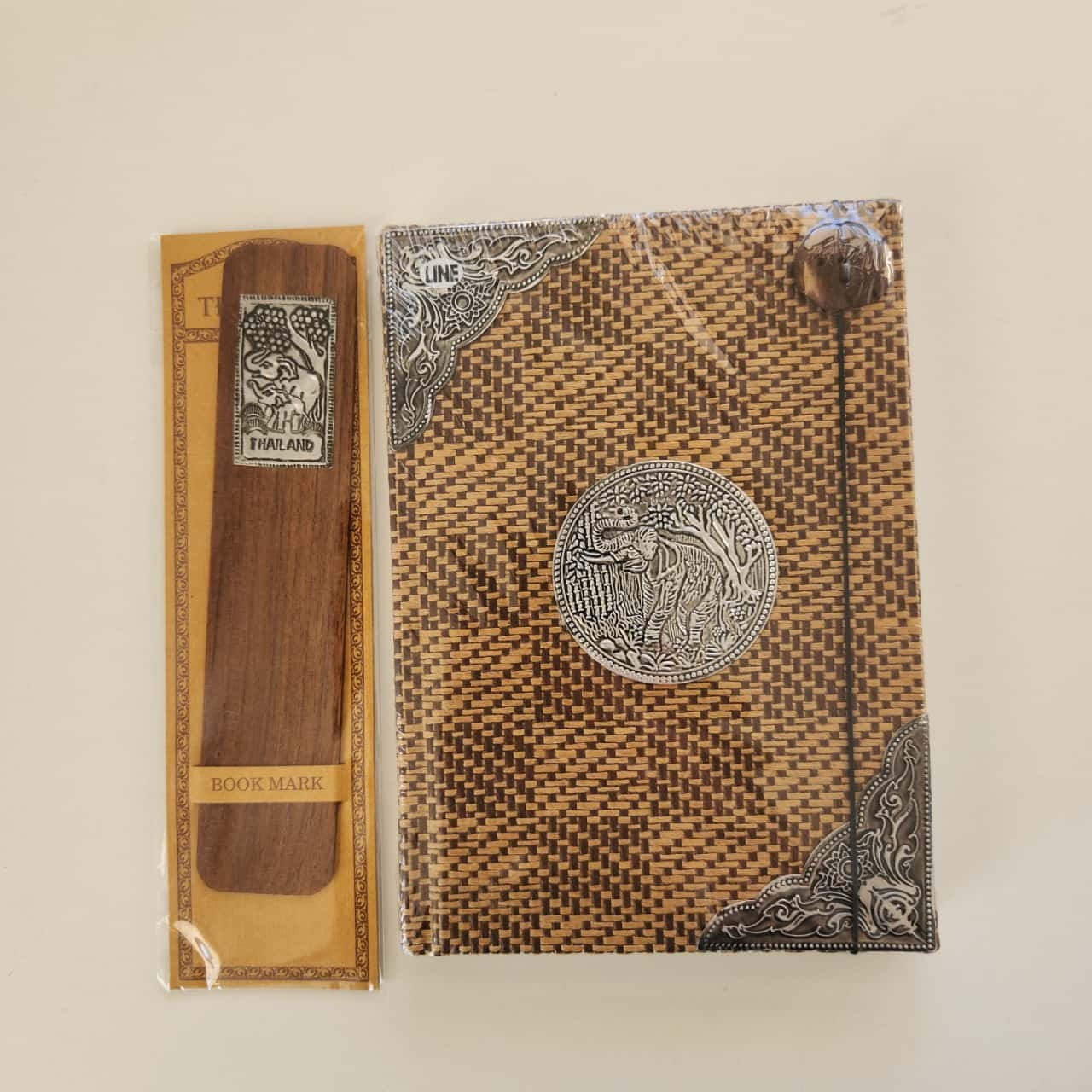 Thailand Diary Notebook and Bookmark Wooden