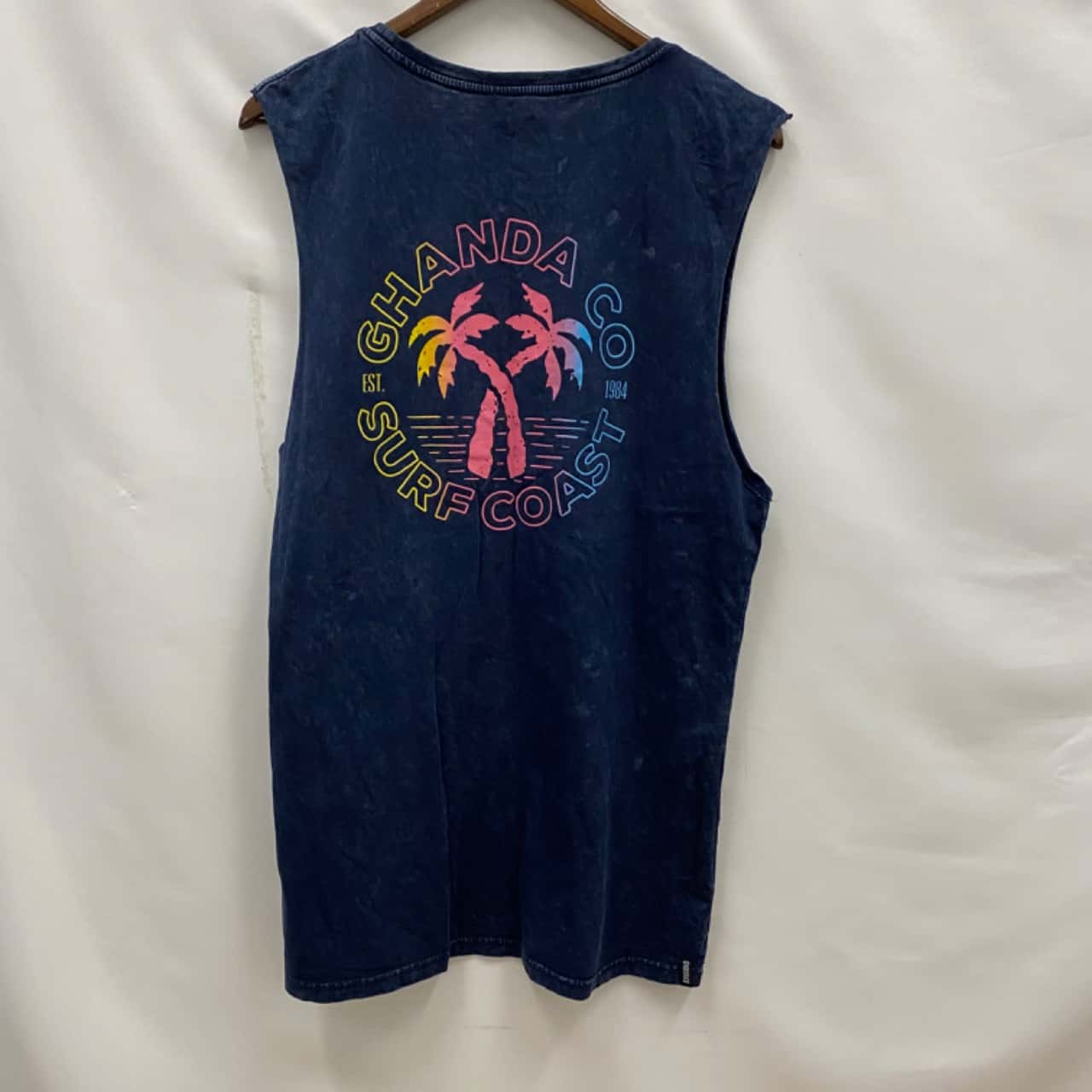 Ghanda Mens Singlet Size M Navy Blue (s)