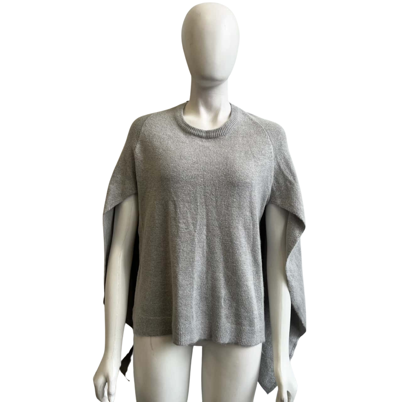 Decjuba Womens Size M Knit Jumper with Cape Grey