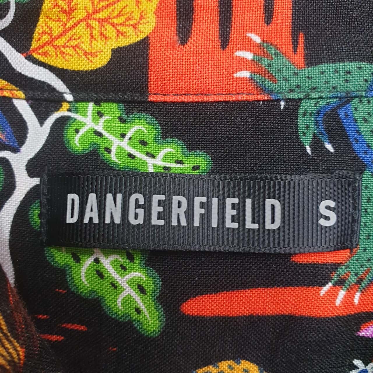 DANGERFIELD Loose Fit Size S Quirky Dinosaur Print Short Sleeve Shirt(s)