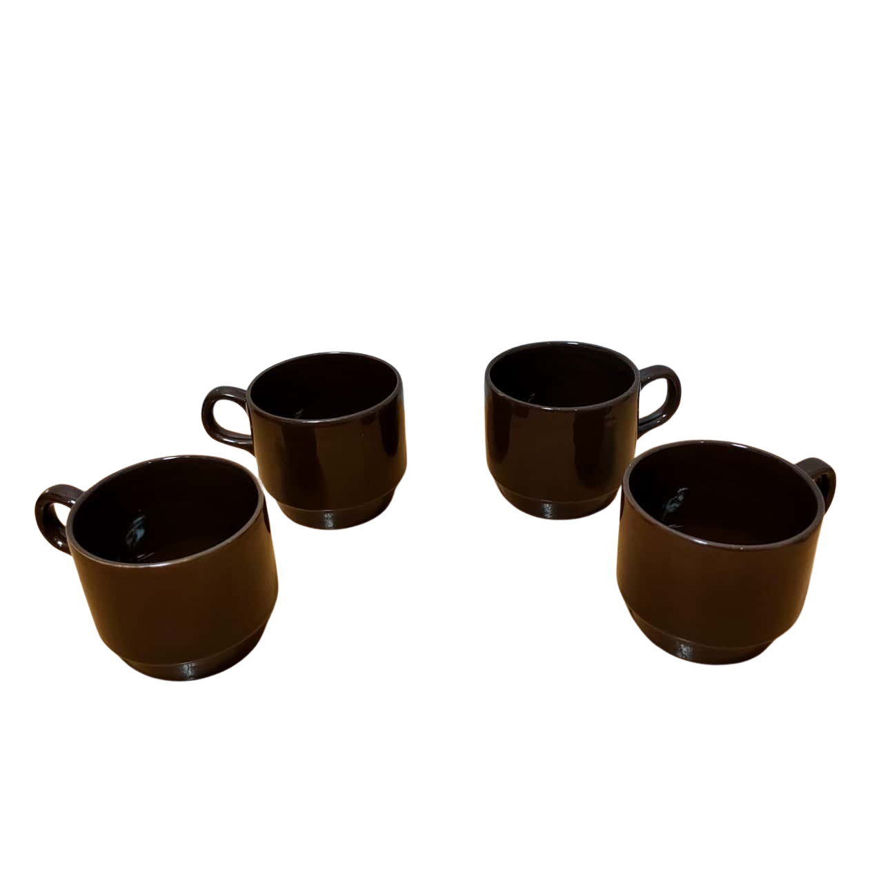 Bilton's England - Set of 4 Fine China Tea Cups, Brown