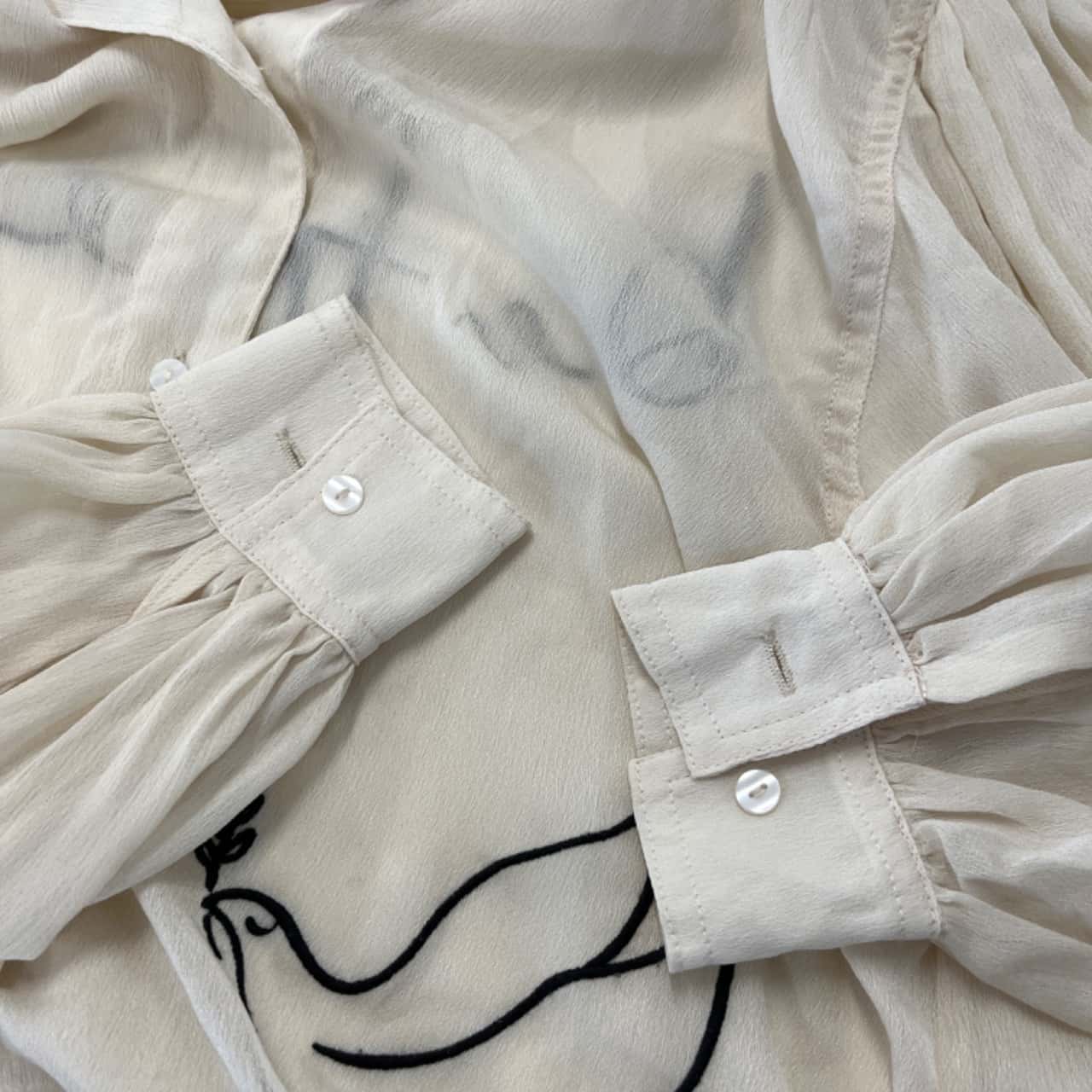 Talisman Cream ‘Freedom’ Sheer shirt Size S(s)