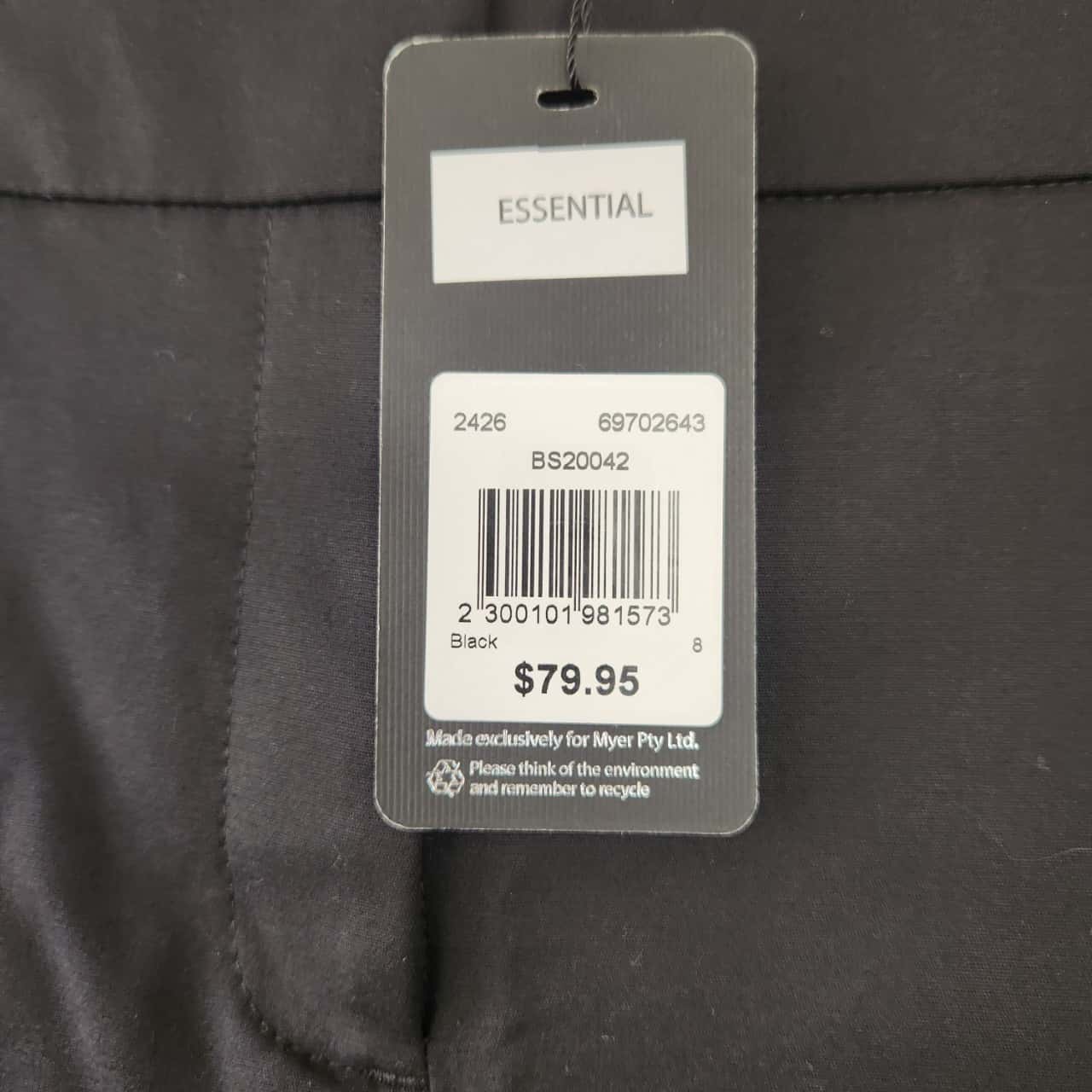 Basque Black Work Cropped Pants Size 8 / S (s)