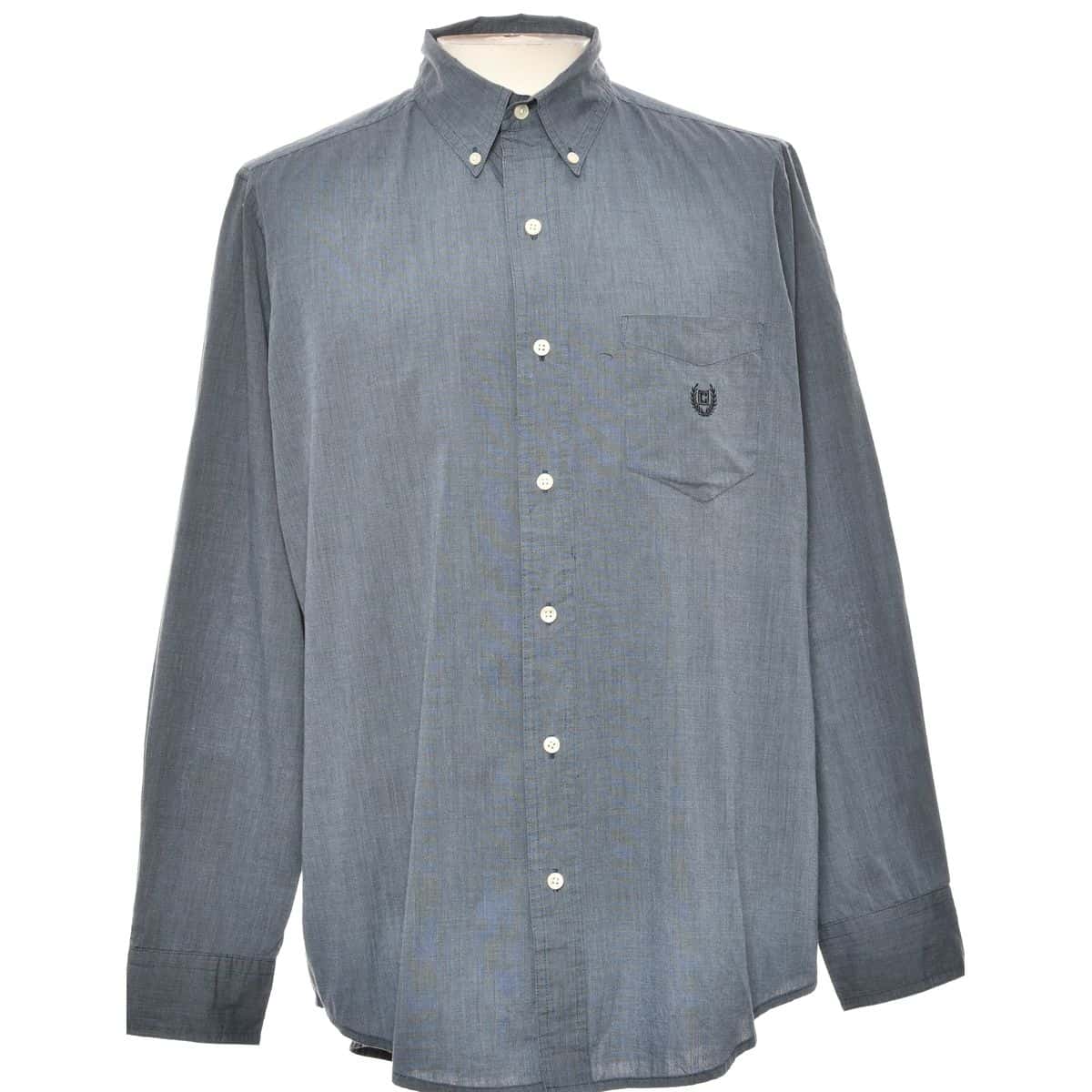 Chaps Mens Size L Long Sleeve Shirt Blue (s)