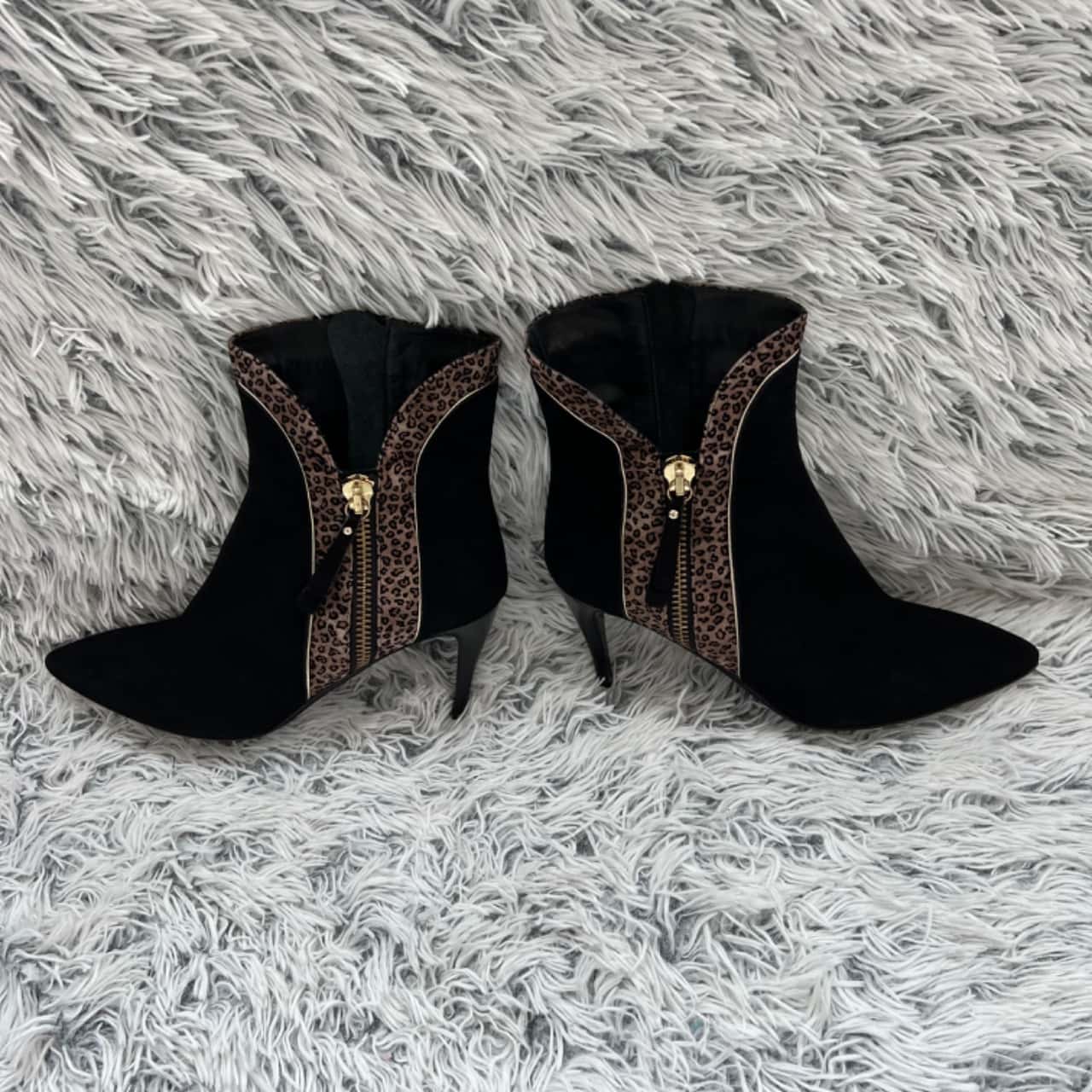 REDUCED AMBER ROSSI MADE IN ITALY LEATHER Ladies Black Suede Boots with ...