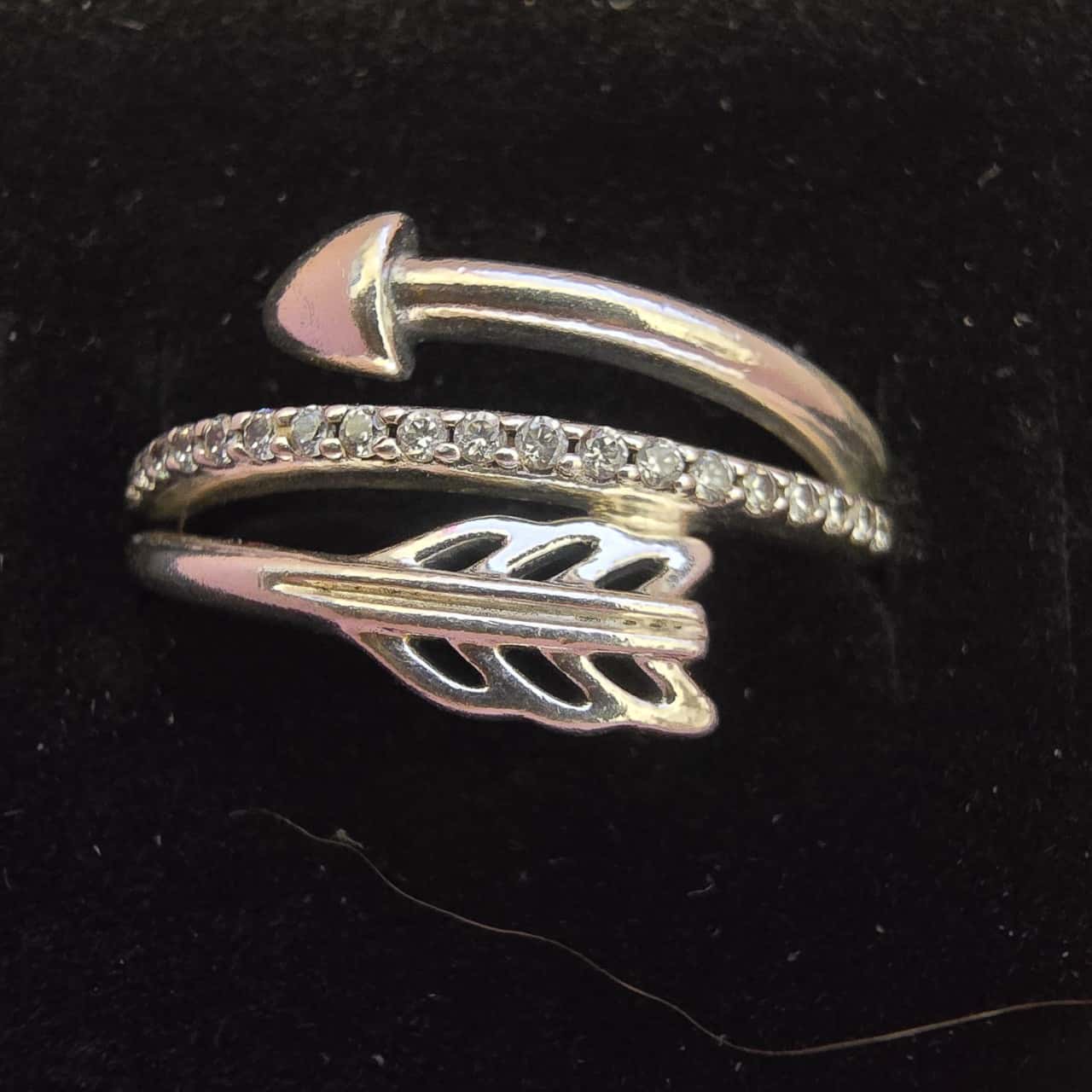 Womens 925 Sterling Silver Arrow Ring Size Q (8.5) (s)