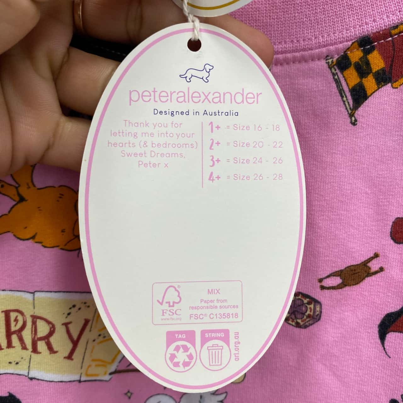Peter Alexander Women's Size 20 / 22 Onesie Harry Potter Pink RRP$109