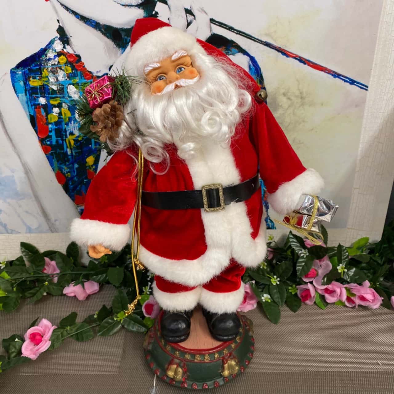 Singing Father Christmas Figurine 45cm Height