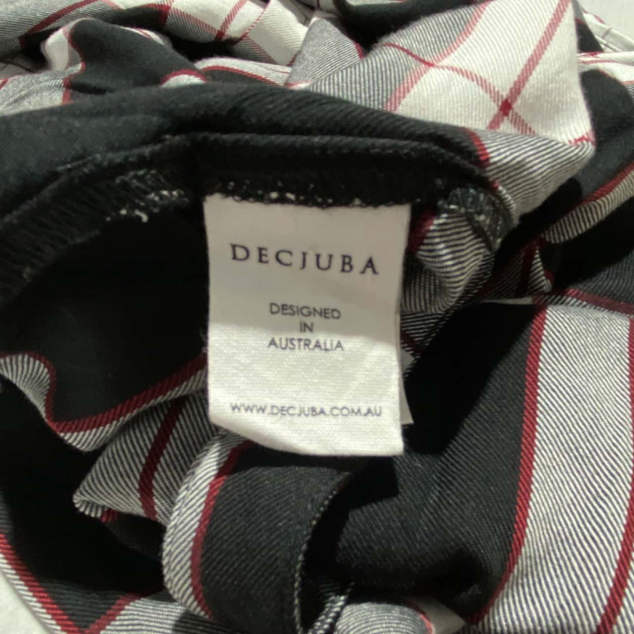 Decjuba. Womens Size 14. Long Sleeve Shirt. Checked Black and with ...